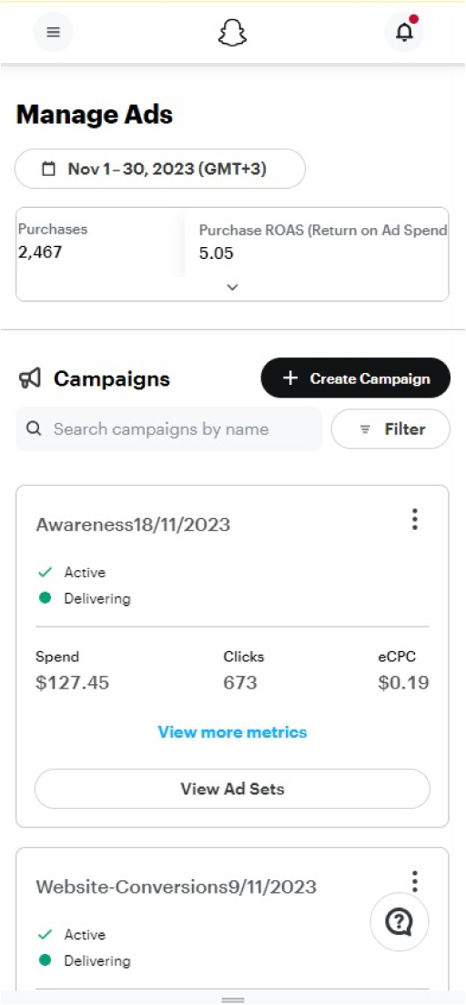 إدارة الحملات الإعلانية | منصة درب للتسويق Darb Platform